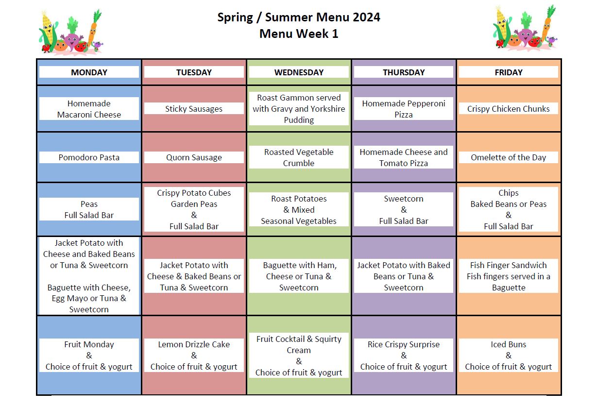 Great Waltham C of E (VC) Primary School - Spring/Summer Menu 2024